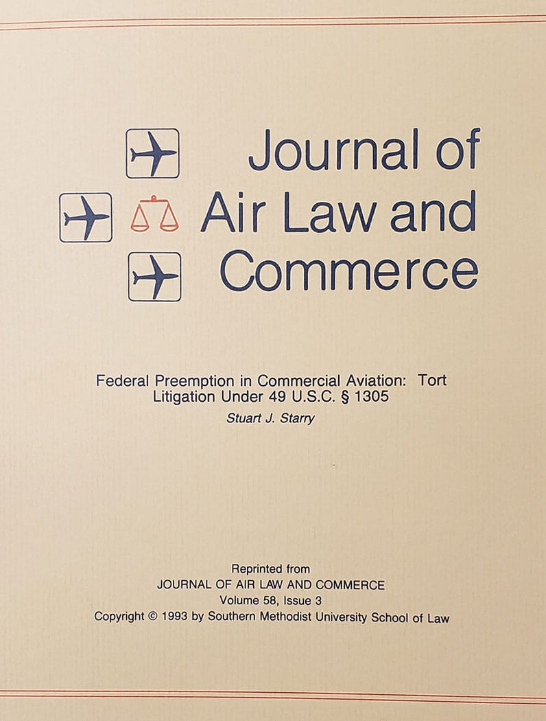 Federal Preemption in Commercial Aviation | Reprinted from Journal of ...